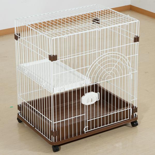 メーカー：ジービー 4963065021082　ジービー　猫用ケージ　Ｓクラス　Ｃ−０１　ホワイト×ブラウン　ネコ　猫　猫用品　サークル　隔離　子猫　お迎え　ハウス　寝床　ハイタイプ　縦長　金網　扉　扉付　白　茶　キャット　キャットケージ　...