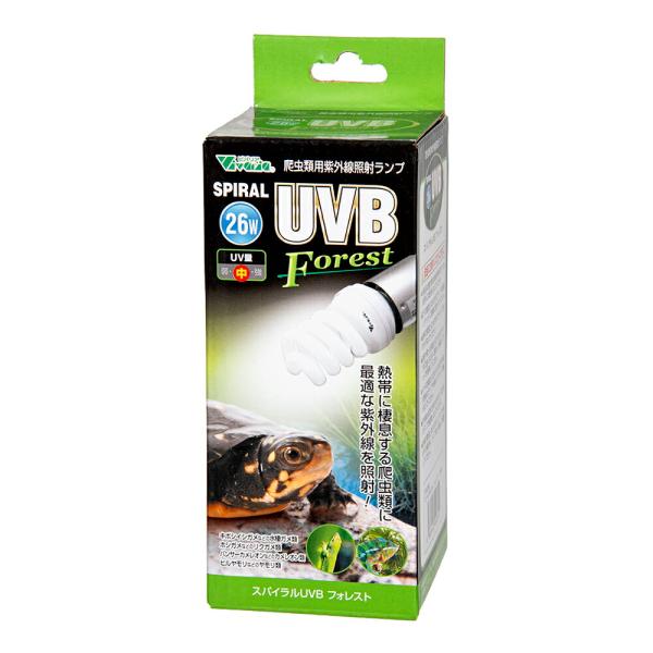 メーカー：ビバリア 4582443490304・爬虫類　Ｅ２６　Ｅ−２６　20150701　ビバリア　スパイラルＵＶＢ　フォレスト　２６Ｗ　両生類　爬虫類　紫外線灯・ＵＶ灯　交換球　ビームランプ形　コンパクト型　２６〜２７Ｗ　熱帯レオン　ヤ...