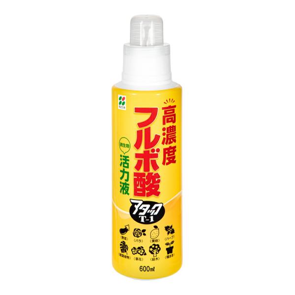 メーカー：花ごころ _gardening　花ごころ　高濃度フルボ酸活力液　アタック　Ｔ−１　６００ｍｌ　4977445111409　ガーデニング　園芸用品　肥料　栄養剤　液体肥料　酵素　菌　活力液　活性液　葉面散布　微節物　高濃度　フルボ酸...
