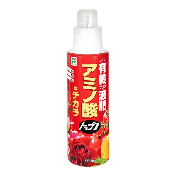 メーカー：花ごころ _gardening　花ごころ　有機プラス液肥　トップワン　６００ｍｌ　4977445111300　肥料　栄養剤　液体肥料　酵素　菌　総合肥料　液肥　トウモロコシ　ミネラル　加里　カリ　野菜　花　バラ　草花　球根　ハーブ...