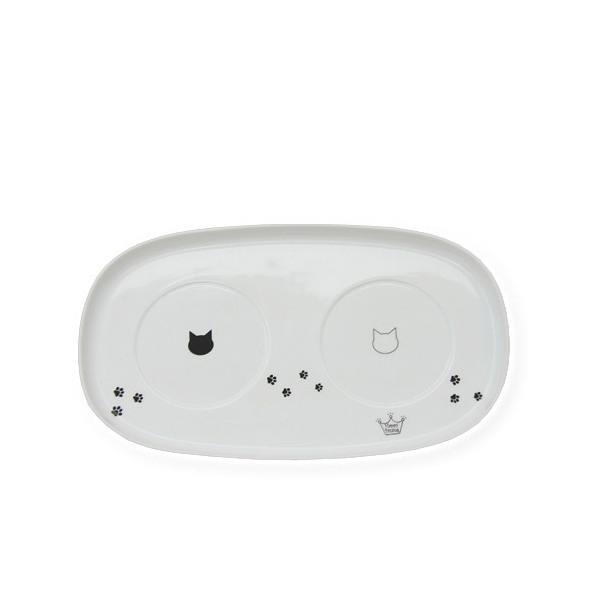 メーカー：猫壱 猫壱　ハッピーダイニング専用　食器トレー　ダブル　4580471862650　ＵＭＩＤ　猫用品　猫　ねこ　ネコイチ　nekoichi　ハッピーダイニング　食器　エサ皿　フードボウル　水入れ　みずいれ　トレイ　トレー　食器トレ...