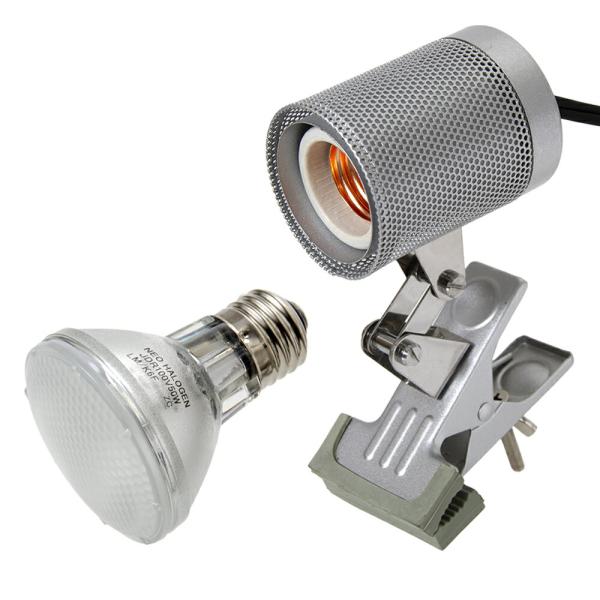 メーカー：カミハタ 保温球　ソケットセット　爬虫類　保温・サーモ・電球　サーモ　スタンド　スタンドオプション　20101021　ＭＫ　denkyu_40　_hachu　ネオハロゲン　爬虫類用保温球　５０Ｗ　+　クリップスタンド　テラ　口金Ｅ...