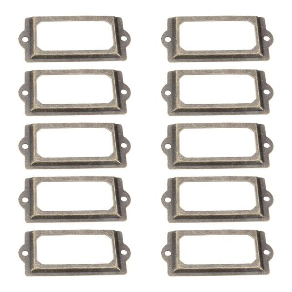 ラベルホルダー ネームプレート アンティーク調 引き出し ジュエリーボックス用 ファイル名カード ホルダー ネームホルダー70×33m 10枚セット アンティークブロンズ商品コード：49046922980型番：SZ070280018651R...