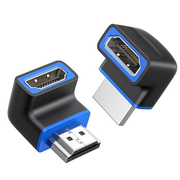 Cable Matters 2個セット 8K HDMI L字 コネクタ、90°と270° 角度変更HDMI変換アダプタ、(8K@60Hz / 4K@240Hz / HDR対応)、L型延長アダプタ オス-メス商品コード：49049772636...