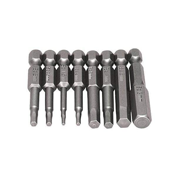 Wolfride 8本入り 六角ビット 六角レンチ電動ドライバービット ヘキサゴンビット 電動ドライバー用 50mm長商品コード：49058314990型番：20191211サイズ：1.5mm、2mm、2.5mm、3mm、3.5mm、4mm...