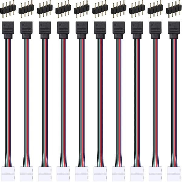 サムコス 4ピンLEDテープコネクタ 10mm幅 ケーブルライト テープライト ストリップライトコネクタ 延長用ケーブル LEDテープライトレイアウト配線 10個の4ピンコネクタ付き （10個セット）商品コード：49058322162型番：...