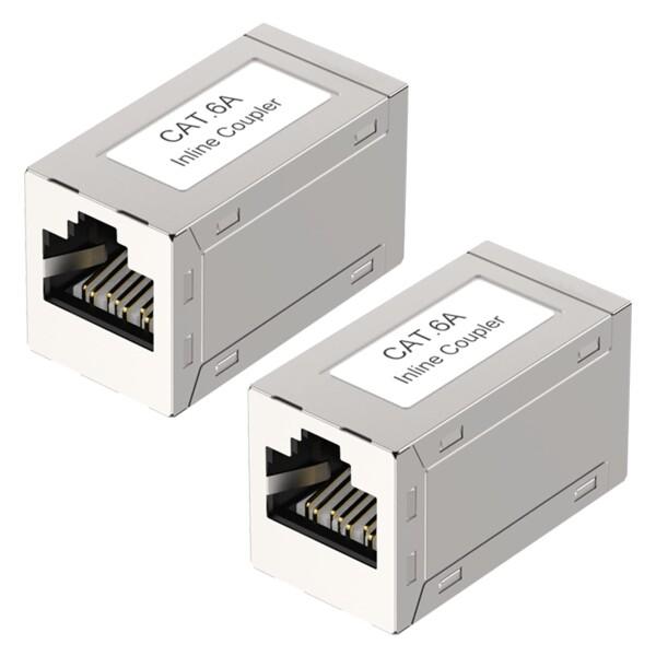 VCE LANケーブル 延長コネクタ 干渉防止 RJ45中継アダプタ Cat6A Cat6 Cat5E Cat5対応 2個入り 銀色商品コード：49063168296型番：M236Aカラー：銀色機能:二本短いLANケーブルを繋ぎ、一本長いケ...