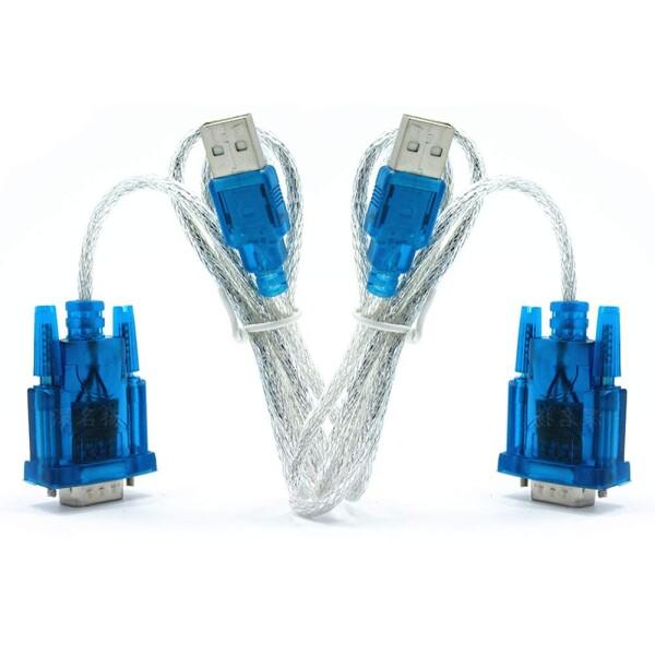 Ren He USB to RS232 アダプタ USB 2.0（オス）- RS232 （オス） DB9ピン HL-340 シリアル変換ケーブル コネクタ アダプタ RS232Cシリアル変換ケーブル Windows Mac OS等対応 (ブ...