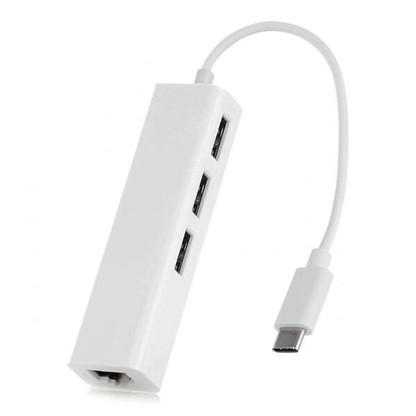 JSER USB 3.1タイプC USB - C複数3ポートハブwithイーサネットネットワークLANアダプタfor Mac &amp; Chromebook商品コード：49063173663型番：U3-239-WH-CY-XYカラー：Ty...