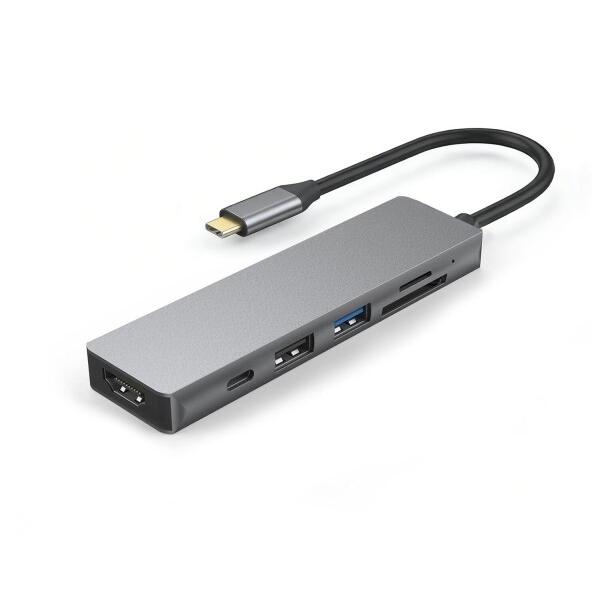 USB C ハブ 6-in-1 アダプタ タイプc GADEBAO 4k hdmi type c ドッキングステーション マルチポート usb ハブ type-c 高速データ転送 4K60Hz対応HDMI＋100W急速PD充電＋USB3.0...