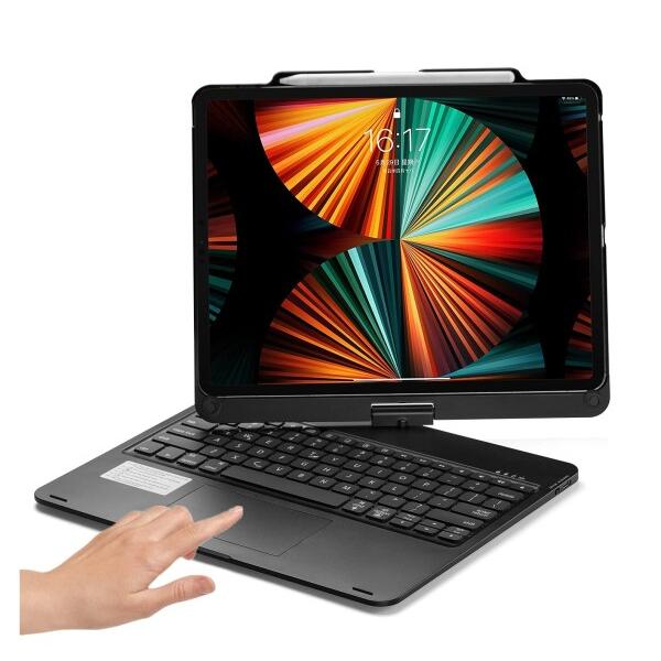 360度回転 2025 2024 iPadAir13インチ (M3/M2) キーボード タッチパッド搭載 iPadPro12.9インチ 第6/5/4/3世代 キーボードケース 一体型 バックライト 折り畳み カバー トラックパッド Appl...