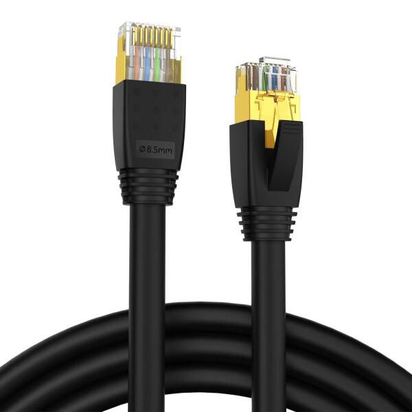 LANケーブル カテゴリー8 (2m) 難燃 ゲーム向け 超高速 光回線対応  ギガビット 40Gbps/2000MHz/CAT8 爪折れ防止 防塵キャップ付 二重シールド OUN回線装置 モデム WIFIルーター PS3/PS4/PS5 ...