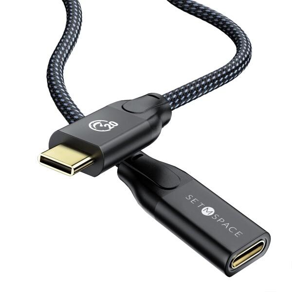 SETMSPACE USB ケーブル 20gbps USB3.2 Gen2X2 PD急速充電 100W 4K@60HZ (Cオス-Cメス) 0.5m商品コード：49063182158型番：SETMSPACE-DW-20CY-05-BKサイズ...