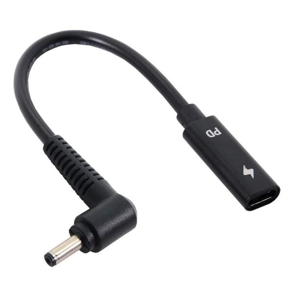 JSER Type C USB-C メス入力 - DC電源 PD充電ケーブル。 18-20V (4.0x1.3mm)ノートパソコン用商品コード：49063182168型番：UC-109-4013MM-XYカラー：ブラック 4.0x1.3mm...