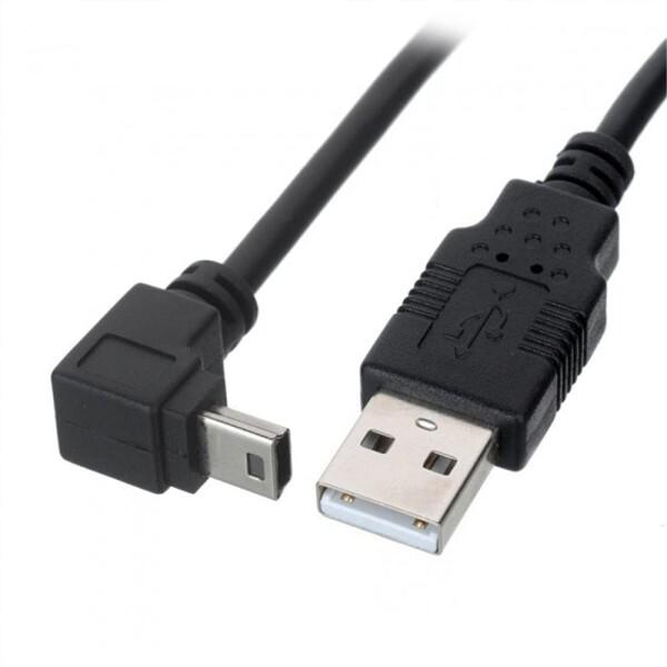 KKM-ラブショーUSB 2.0 ミニケーブル USB(A)オス-USB(miniB)オス L型 上下90°方向変換ケーブル 金メッキ付き 高速480Mbpsのデータ転送同期リード (0.5m下L 1枚)商品コード：49063182172型...