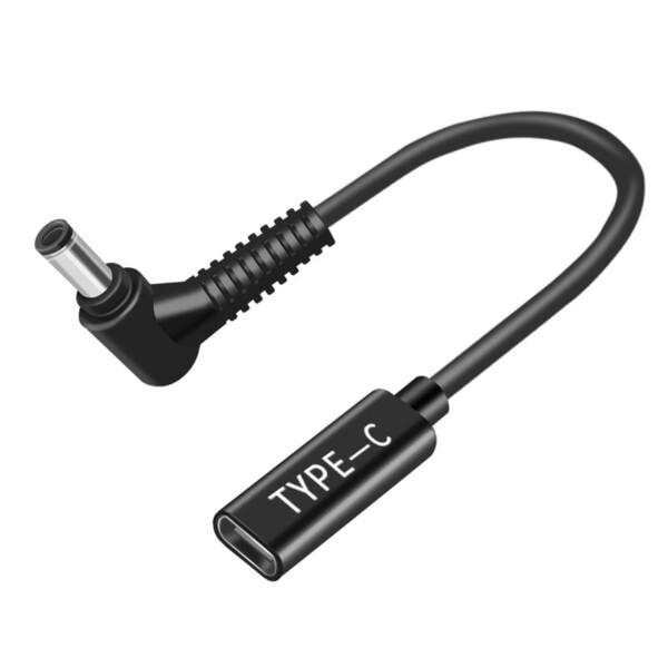 fine-R タイプC USB-C 入力 DC 6.5×4.4mm 変換 主に SONY/富士通など ノートパソコン AC PD 充電 TYPE-C 変換アダプター 充電 電源 ケーブル (PL保険加入品) (CA 6544)商品コード：4...