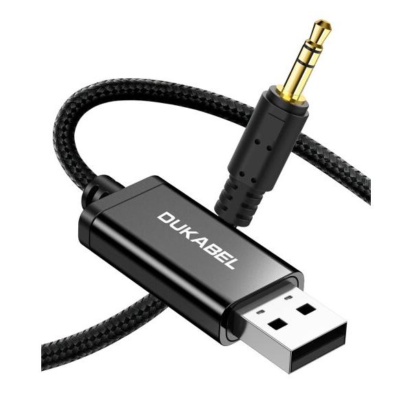 DuKabel 1.2M USB 3.5mm変換ケーブル ステレオオーディオ ケーブル Windows/Vista/XP、PS4、PS5、Linux、Chromebook、Windows Surface 3 pro、Raspberry Pi...