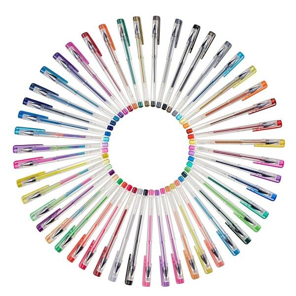 (60) - Creyart Gel Pen Set With 48 Gel Ink Pens in Black, Glitter, Metallic, Swirl &amp; Neon Colours - Perfect for Colo...