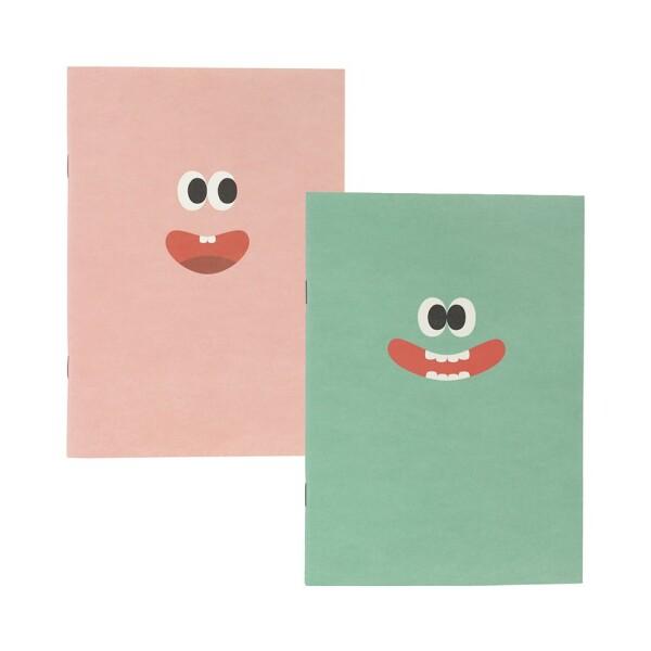 (LIVEWORK) Livework school note S-BLUEPINK SET ライブワークスクールノートＳ A5サイズ 4冊セット 横罫 7mm イラスト ノート かわいい (ブルーピンクセット)商品コード：49069106...