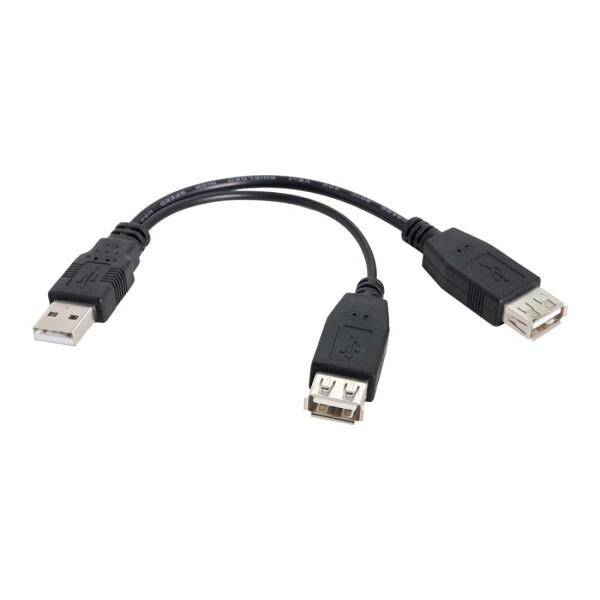 CY USB 2.0 AオスtoデュアルデータUSB 2.0 Aメス+電源ケーブルUSB 2.0 Aメス延長ケーブル20 cm商品コード：49069107075型番：CY-U2-136サイズ：20cmカラー：BlackUSB 2.0 int...