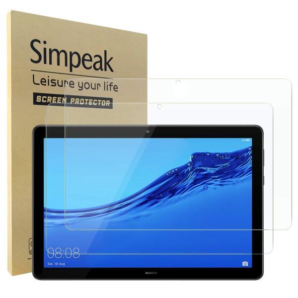 Simpeak 2枚入り Huawei MediaPad T5 対応 強化ガラスフィルム 10.1インチ 液晶保護フィルム 高透過率 指紋防止 飛散防止 気泡ゼロ商品コード：49069108951型番：S03サイズ：10.1インチ適応強化ガ...