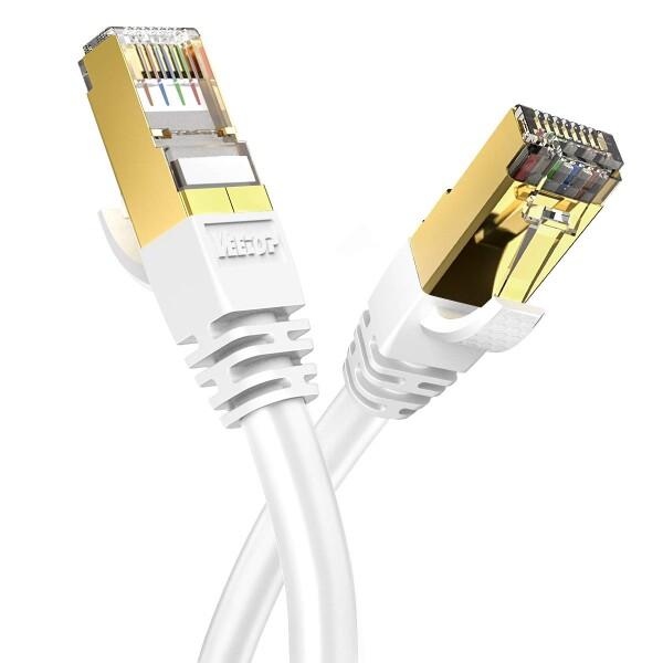 4m Veetop CAT8 LANケーブル カテゴリ8 超高速 ギガビット 40Gbps 2000MHz SFTP 26awg 多重シールド 金メッキ RJ45 コネクタ 爪折れ防止 防水 難燃 屋外 モデム PS3 PS4 ps5 Xb...