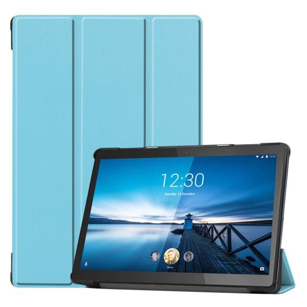 Lenovo Tab5 10/M10 FHD Rel/PC-TE710KAW ケース マグネット開閉式 スタンド機能付き 三つ折 カバー 薄型 軽量型 スタンド機能 (シーブルー, Lenovo Tab5 10/M10 FHD Rel/PC...