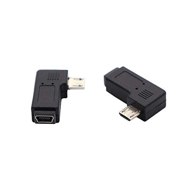 ViViSun Micro usb to mini usb変換アダプタ Micro(オス) to mini(メス)アダプタ ９０°Ｌ型 (右Ｌ)商品コード：49069110589型番：AK3-AT1-GL-M-Xサイズ：右Ｌカラー：ブラック...