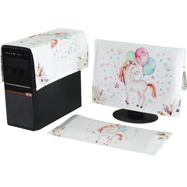 HIGHAWKモニターカバー セット PCカバー ディスプレイ キーボードカバー 防塵 保護 液晶 可愛い（ユニコーン 23-24インチ）商品コード：49069114186型番：DNZ1サイズ：23-24インチカラー：ユニコーン良質なポリエ...