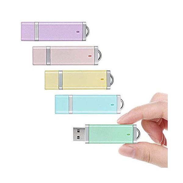 USBメモリ 32GB USB2.0 5個セット KOOTION USBメモリ・フラッシュドライブ キャップ式 コンパクト 軽量 超高速データ転送 大容量 読取り最大60MB/秒データ転送 Windows PCに対応 (五色：青、紫、緑、黄...