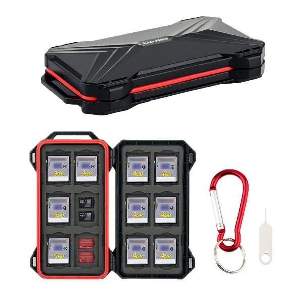 磁気メモリーカードケース 12枚 SD SDHC SDXC + 24枚 MSD MicroSD Nano SIM カード収納 + 1枚SIMピン（付属）+ 1枚 カラビナ（付属）商品コード：49069115372型番：KMC-M36-AMJ...