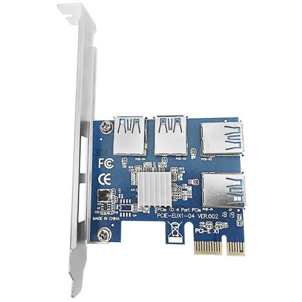 PCIe 1x 4X 8X 16XスロットライザーカードPCI-E1X〜外部4 PCI-e USB 3.0アダプターマルチプライヤーカード（Bitcoin適用バージョン）商品コード：49069116251カラー：ブルーマザーボードのPCI-...