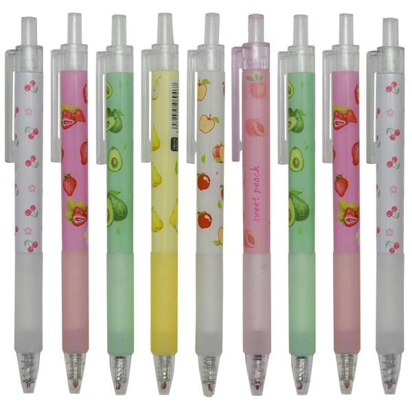 Maydahui かわいい フルーツ ノック式 ボールペン 12本セット 0.5mm 黒インク ジェルボールペン おしゃれ 可愛い さくらんぼ りんご 梨 桃 文房具 ギフト商品コード：49069118939型番：J211カラー：桃12本の...