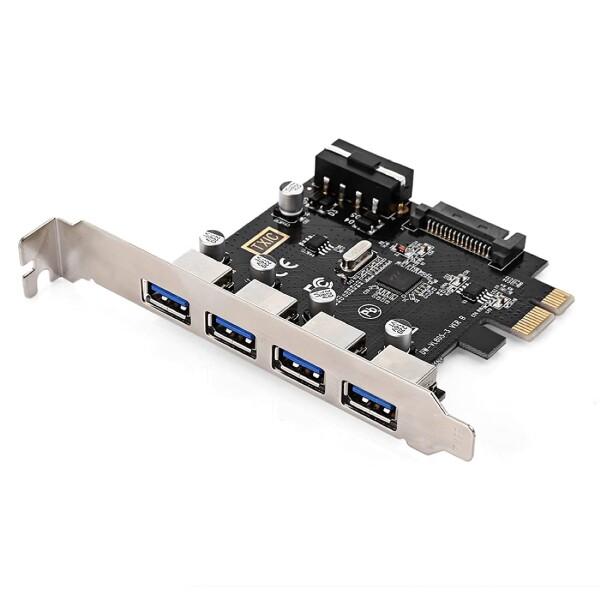 JSER 4ポートPCI Express拡張カードPCI - E to USB 3.0 Hubアダプタ5 Gbpsのマザーボード商品コード：49069120895型番：U3-038カラー：ブラック 4ポートまずVLI USB3.0ドライバー...