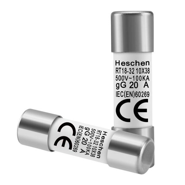 Heschen 円筒形セラミックチューブヒューズリンク RT18-32（RO15）10 * 38mm 20A 500V CE 20個入り商品コード：49069123398型番：RT18-32-20A電流:20A gGサイズ:10X38mm ...