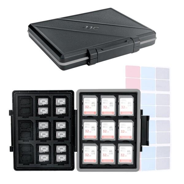 JJC 54 スロット 大容量 メモリーカードケース 18枚 SD SD SDHC SDXC カード + 36枚 MicroSD TF MSD カード 収納ケース 耐衝撃 防塵 防湿 SDカードシール付き商品コード：49069124427型...