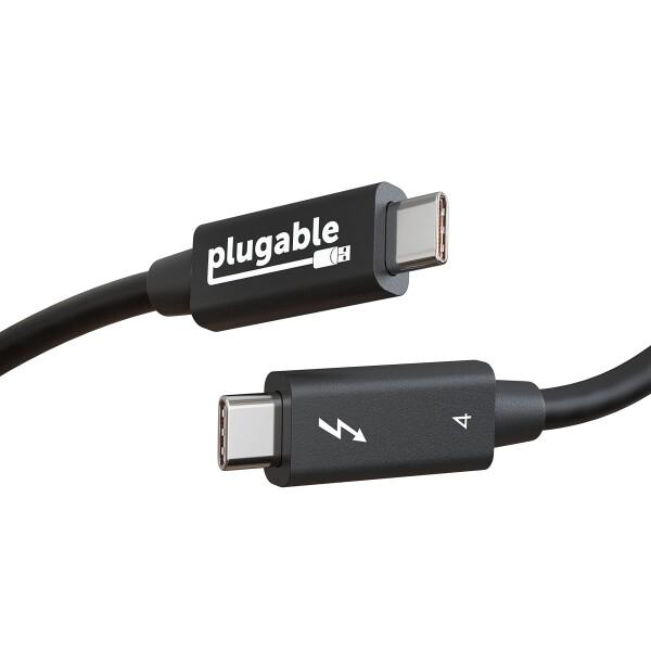Plugable Thunderbolt 4 ケーブル 40Gpbs 100W (20V5A) 充電対応 1m (Thunderbolt 認証) 4K モニターx2 USB4 Thunderbolt 3 USB-C 互換商品コード：4906...