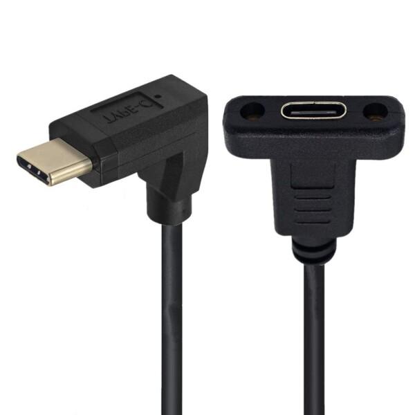 NFHK 90度アップ&amp;ダウンアングル USB-C USB 3.1 Type C オス - メス 延長データケーブル 30cm商品コード：49069127111型番：UC-049-UP-0-3Mサイズ：1 footカラー：Black...