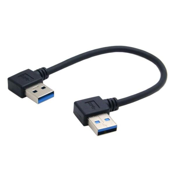 Chenyang USB3.0タイプAオス90度左角度から直角延長ケーブルストレート接続商品コード：49069127412型番：U3-182-0-2M-CYサイズ：0.2Mカラー：ブラックUSB3.0タイプAオス90度左角度から直角延長ケー...