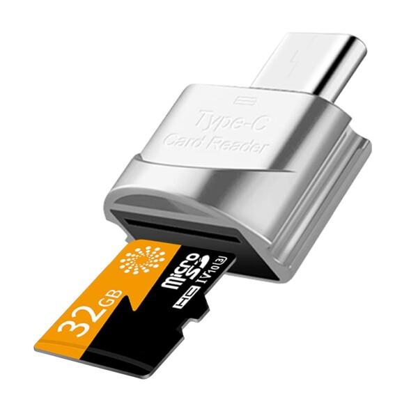 SD/マイクロSDカードリーダー、USB-C to Micro SD SDXC SDHC OTG USBメモリアダプタ TF Type C Memory Card Reader for Galaxy, Huawei, タブレット, PC, ...