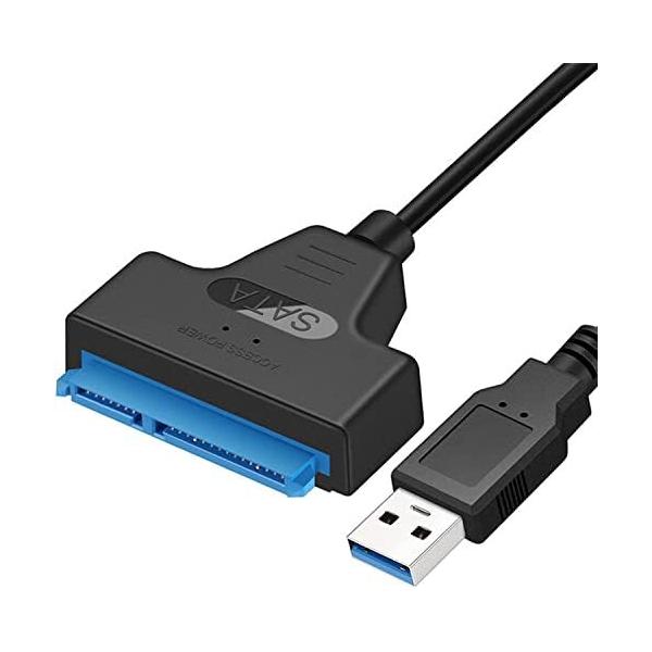 SATA to USBケーブル USB - SATA III ハードドライブアダプタ 2.5インチHDD SSD Windows XP/Vista/7/8/10 Mac OS ECC対応（SATA III、2.5インチ）商品コード：4906...