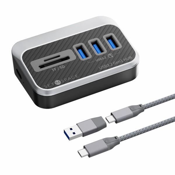 SETMSPACE usbハブ 3.0 4ポート 5Gbps 高速転送 usb3.0(3*USB A+TF+SD)ケーブル50CM商品コード：49069131850型番：SETMSPACE-ZMU3-3TS-05-BKサイズ：Type-A/...