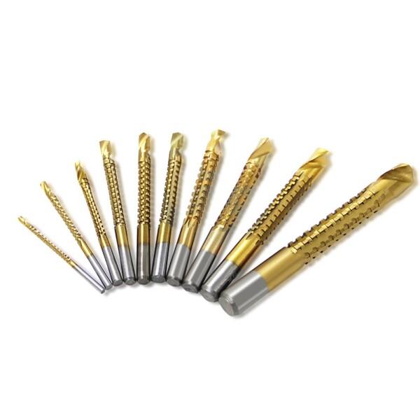 NUZAMAS 10本ハイスピードスチールHS 3-13mmのドリルビットは、プルグルーブウッド金属プラスチックの切削穴チタンコーティングされたのこぎりビット商品コード：49069132178型番：drill-set-3-13-goldHS...