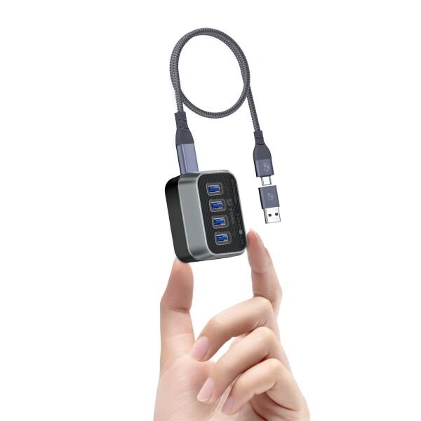 SETMSPACE usbハブ 3.0 4ポート 5Gbps 高速転送 usb3.0 ケーブル50CM (4*USB A) type-a usb 拡張商品コード：49069132429型番：SETMSPACE-4Ports-BKサイズ：Ty...