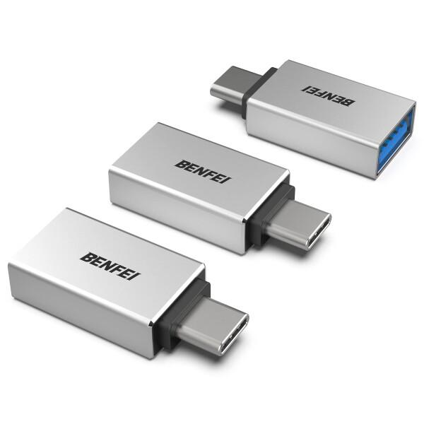 BENFEI USB-C &amp; USB 3.0 変換アダプタ 3個セット Type C USB-A 最大5Gbps タイプc - USB 3.0 アダプタ iPhone 15 Pro/Max, MacBook Pro/Air 2023...