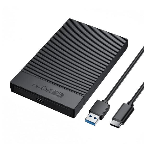 SAN ZANG MASTER 2.5インチ HDD ケース USB 3.1 6Gbps接続 SATA UASP対応 ssd ケース 2.5インチ 工具不要 HDD外付けケース 簡単着脱 ハードディスクケース9.5mm/7mm HDD/SS...
