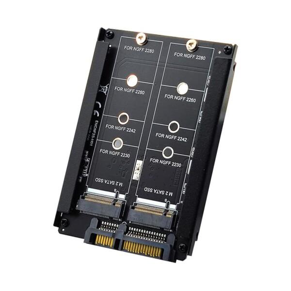XiwaiデュアルNGFFB+MキーM.2SSDカードJOBDRaid0スパンブリッジから2.5インチSATAコンボHDDディスクドライブエンクロージャー商品コード：49069135628型番：SA-031カラー：ブラックデュアルNGFFB...