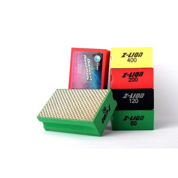 Z-LION Sanding Blocks Diamond Hand Polishing Pads for Glass Granite Marble Stone Ceramic,Electroplated Hand Sanding Pads...