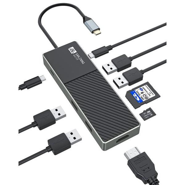 SAN ZANG MASTER USB C ハブ ドッキングステーション Type C ハブ 4K HDMI Type C デバイスに対応 (9ポート)商品コード：49069141760カラー：ブラック?【HDMI?4K解像度 スムーズでH...