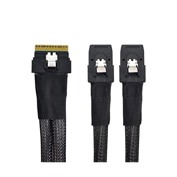 xiwai PCI-E Ultraport Slimline SAS Slim 4.0 SFF-8654 8i 74ピン - デュアル SFF-8087 Mini SASケーブル PCI-Express商品コード：49069142334型番...